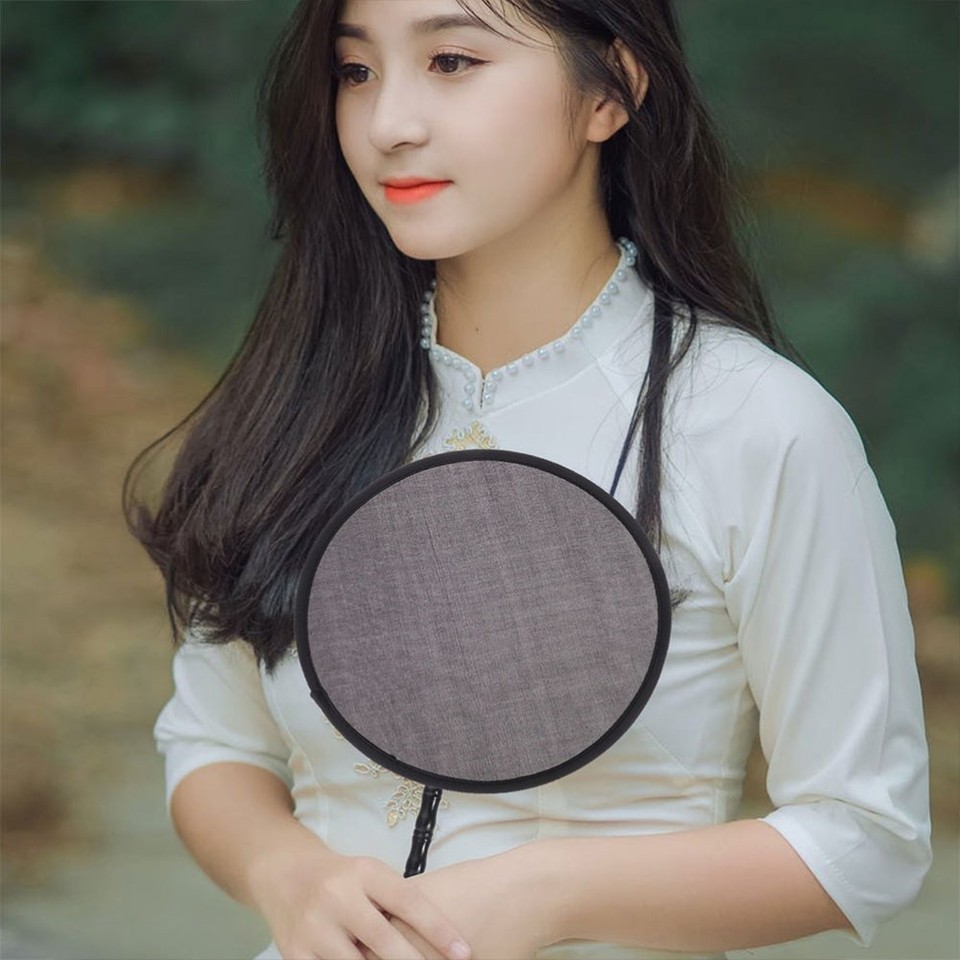 Foldable Fan Round Folding Hand Fan Portable Festival Summer Handheld ...