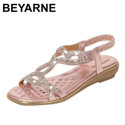 Summer Women Rhinestones Sandals Bohemian Style Comfortable Soft ...