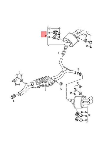 AUDI A4 AVANT S4 QUATTRO 8W2 8W5 8WC 8WD 8WH REAR SILENCER 8W0253609 NO ...