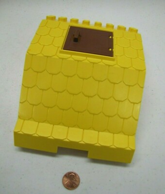 Lego Duplo Yellow Shingled Barn Roof W/ Door Building House Block For ...
