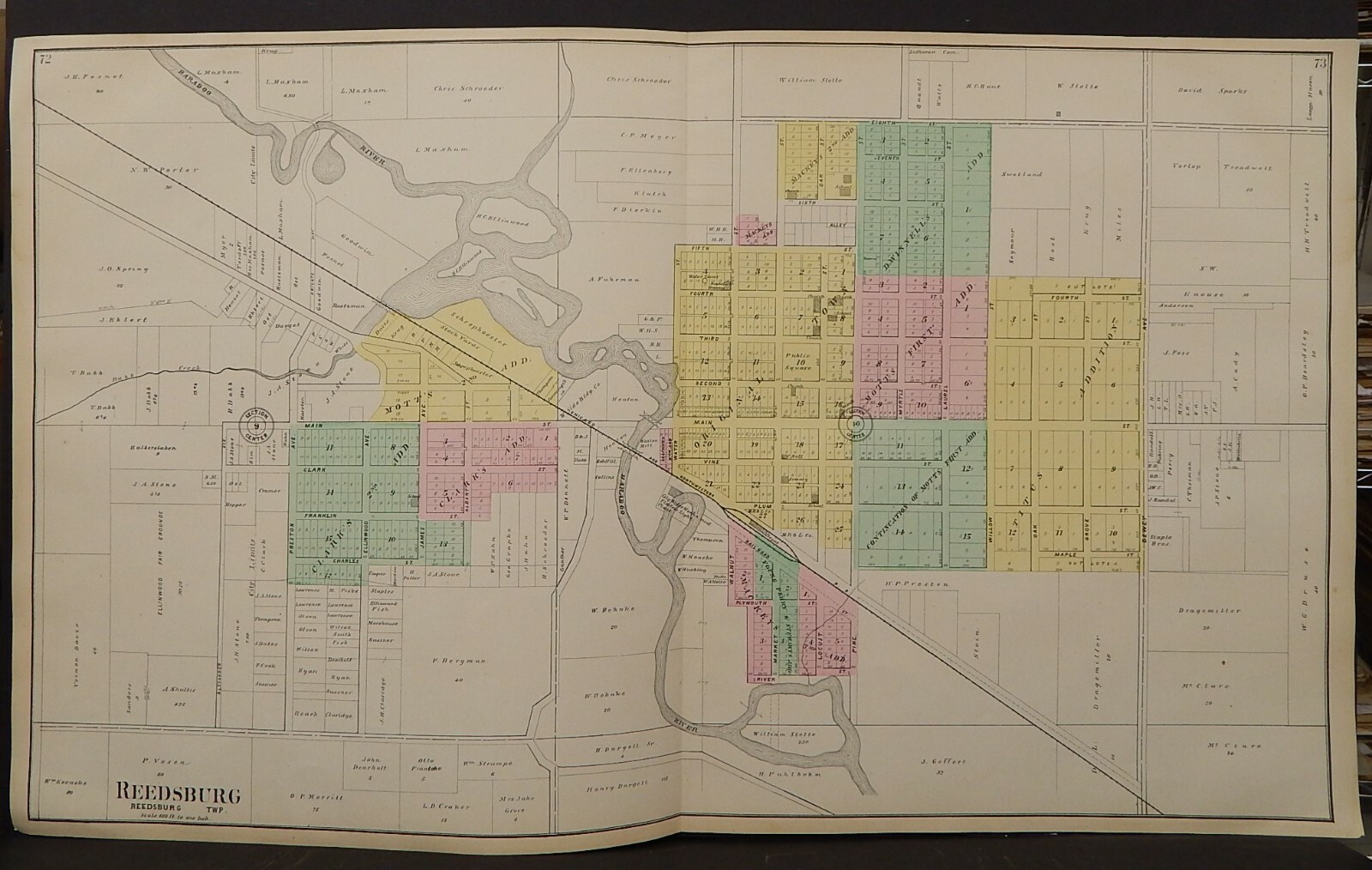 Wisconsin Sauk County Map Reedsburg 1906 Double Page J25#25 | eBay