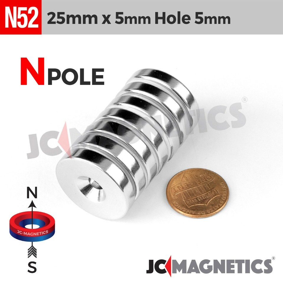 Rings Countersunk N52 Super Strong Rare Earth Neodymium Magnet North ...