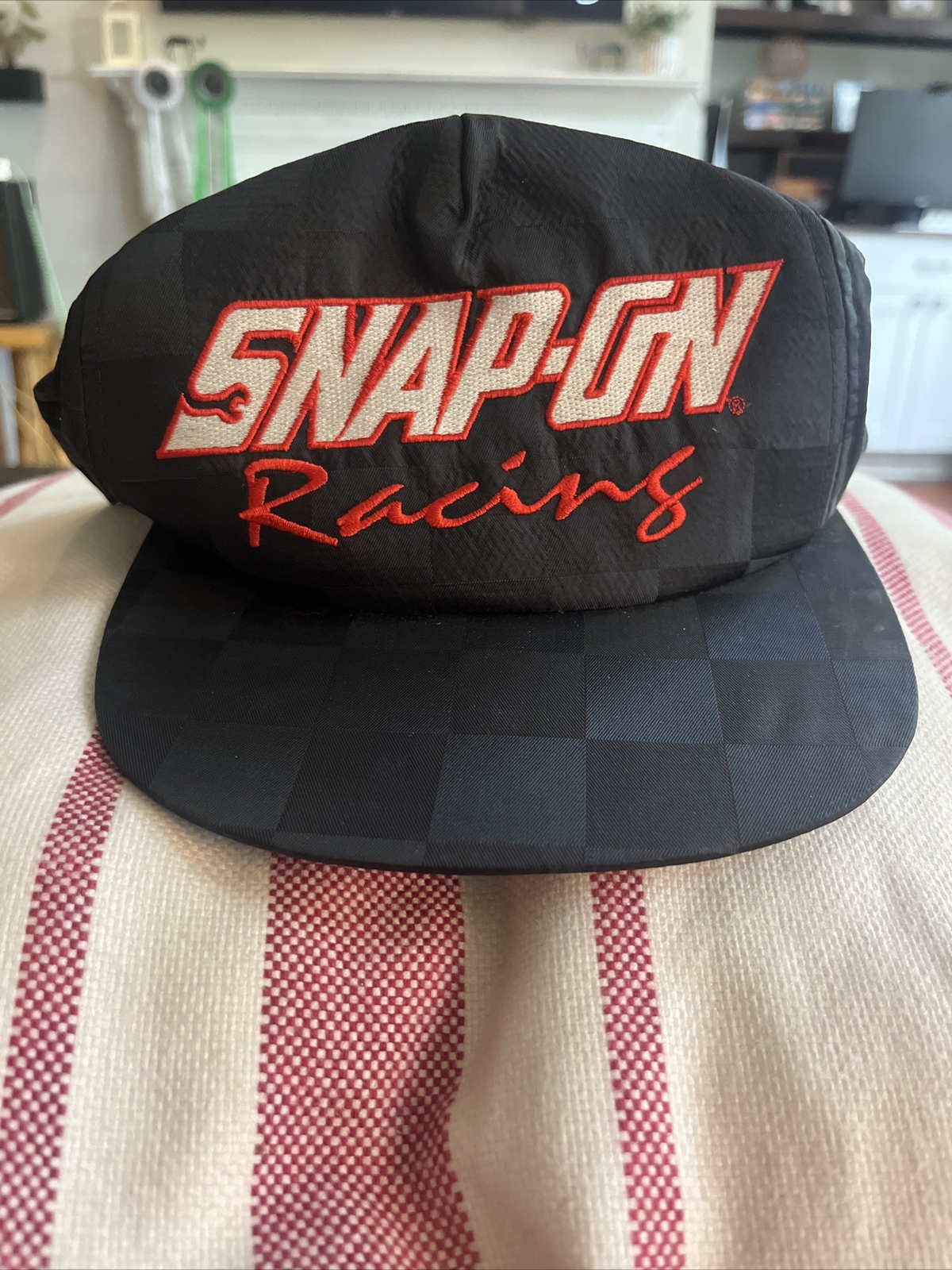 VINTAGE Snap-On Snapback Hat RACING CHECKERED FLAG SA… - Gem
