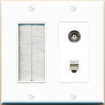 RiteAV BNC PHONE with Brush Wall Plate [White] | eBay