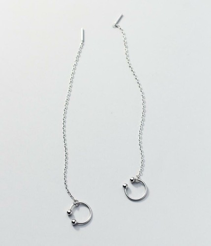 925 Sterling Silver Ear Cuff Thread Threader Line Dangle Earring | eBay