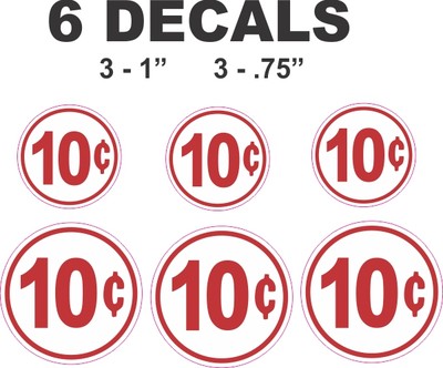 6 Vending Gumball Machine Restoration 10 Ten Cent Vinyl Decals | eBay
