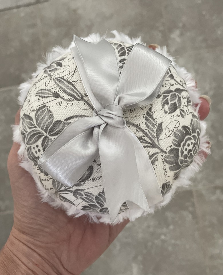 Body Powder Talcum Applicator PUFF Large 5” Silver Gray Floral - Made ...