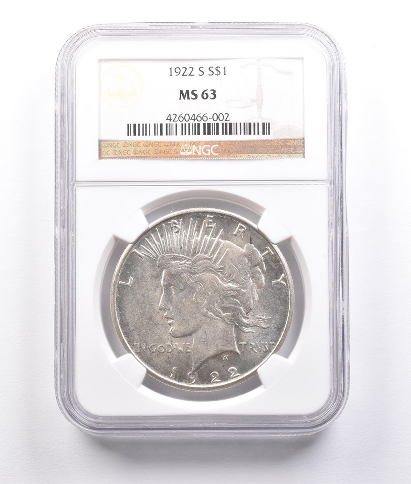 1922-S Peace Silver Dollar MS63 NGC *6989 | eBay