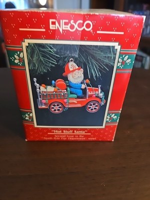 Vintage Enesco 1992 "Hot Stuff Santa" X-mas Ornament # 2 North Pole ...