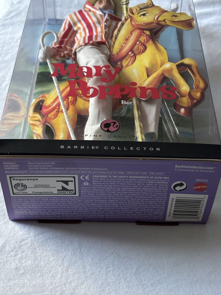 Barbie Mary Poppins Bert Doll 2007 Pink Label Disney Mattel Collector ...