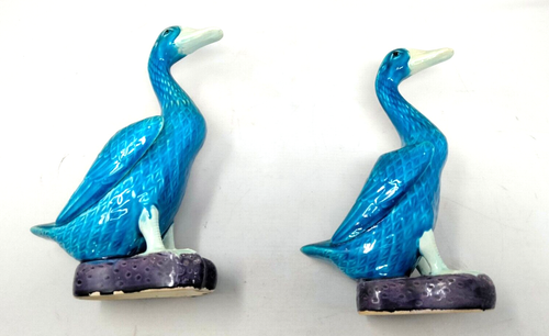 Vintage Pair of Colorful Blue Duck Ceramic Figurines Made in Japan | eBay
