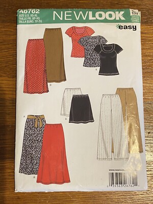 New Look Easy Sewing Pattern 6762 Tops Skirts PantsTop Easy Sizes XS-XL ...