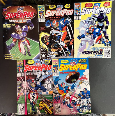 NFL SuperPro (1991) Run #2-5 + Special Edition Marvel Comics FN-VF | eBay
