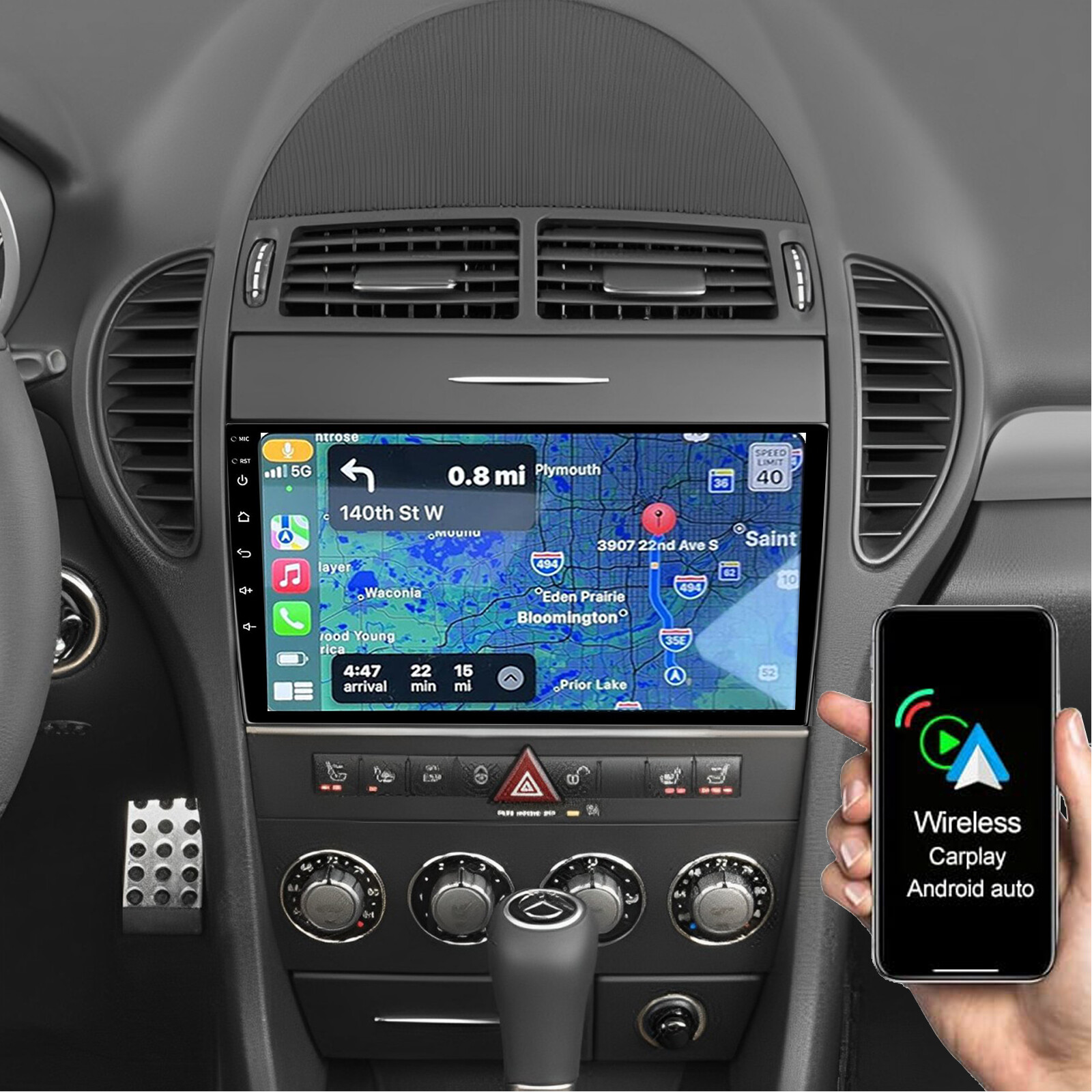 9" Android 13 Stereo Radio GPS For Mercedes R171 SLK280 SLK350 SLK55 ...