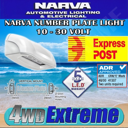 NARVA 90862W WHITE NUMBER PLATE LIGHT 10-30 VOLT LICENSE 12V 24V 12 24 ...
