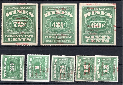 US Revenue stamps- small group of Wine stamps (C813) | eBay