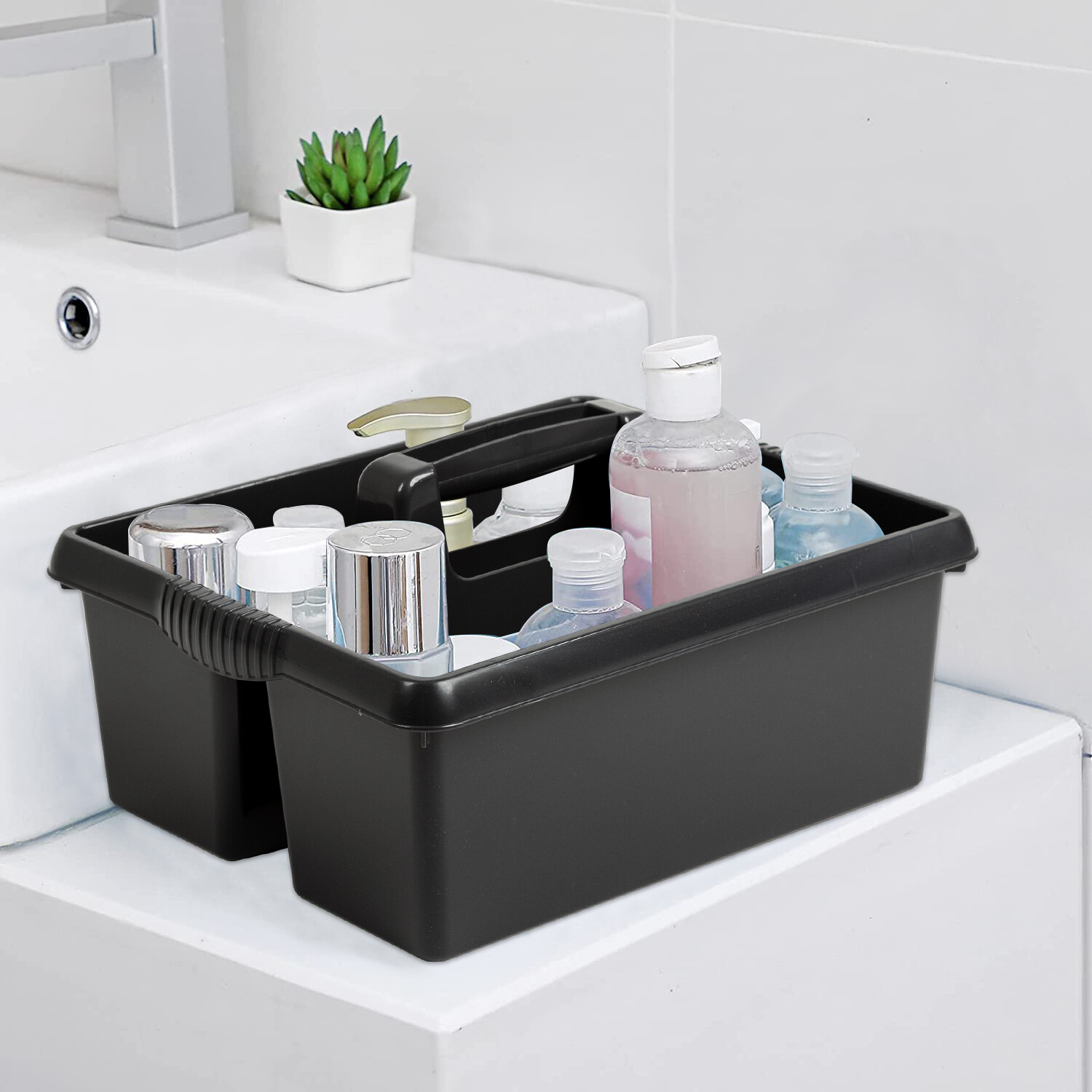 Plastic Kitchen Cleaning Carry Tray 5L Caddy Tidy Tote Organiser with ...