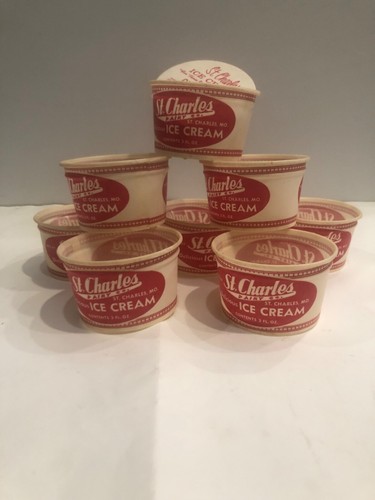 Vintage St. Charles 3 oz Ice Cream Cup Chocolate Lid Lot of 8 New Old ...