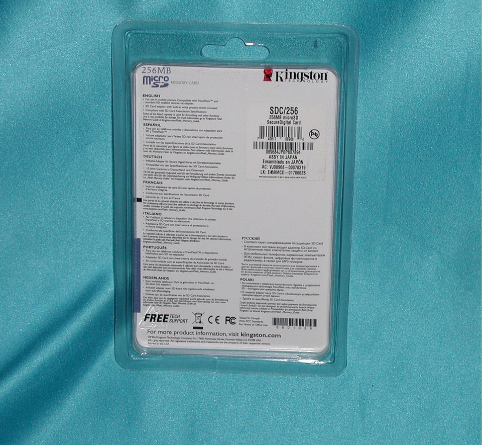 Kingston SDC/256 256MB micro SD Secure Digital Card “Factory New Great ...