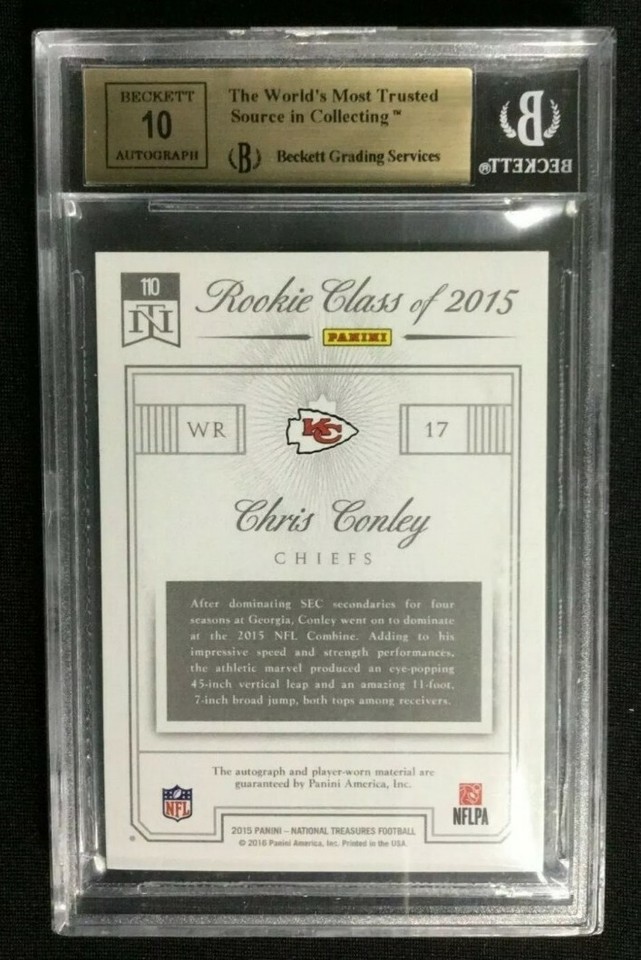2015 National Treasures Holo Sliver Chris Conley Patch Auto RPA SSP/25 ...