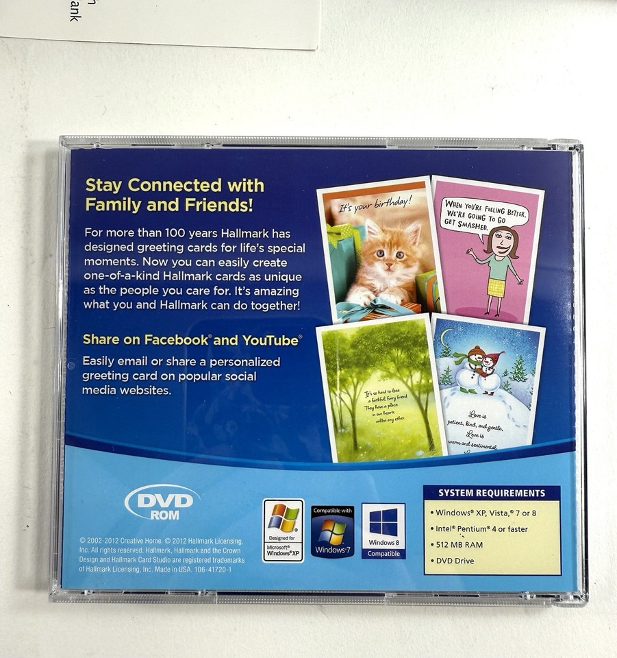 Hallmark Card Studio 2013 Deluxe (Windows, DVD-ROM) Discs, Box, Manual ...