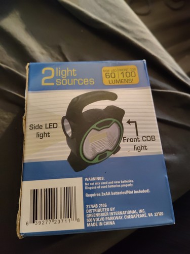 Small COB LED Portable Handheld Work Light 60/100 Lumens Battery ...