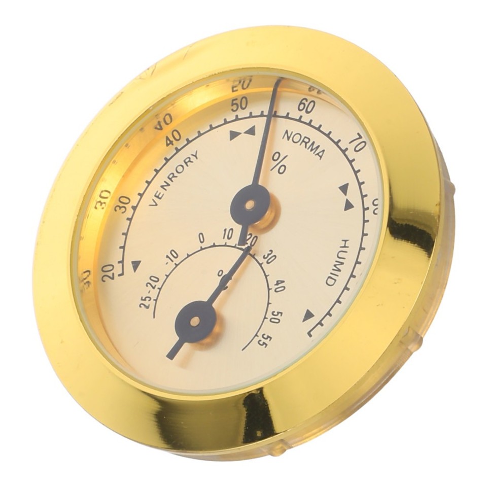 5 Count Cigar Analog Hygrometer Humidity Thermometer Round Humidor | eBay