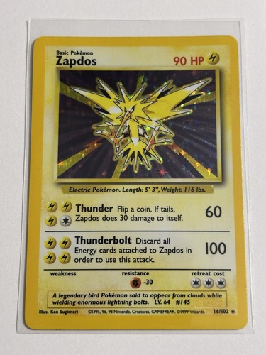 Zapdos 16/102 - Base Set Holo Pokemon TCG WOTC | eBay