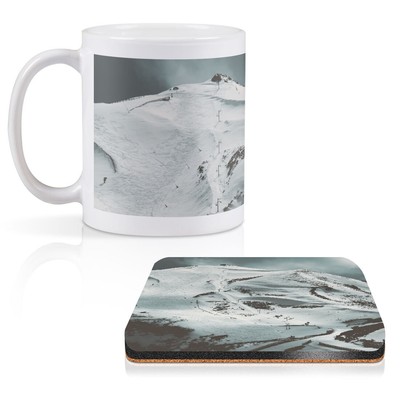 1 Mug & 1 Square Coaster Ski Snowboard Piste Slope Mountain #63268 | eBay