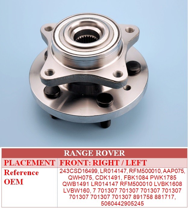 RANGE ROVER L322 NEW FRONT WHEEL HUB BEARING & CLIP KIT (02-12 ...