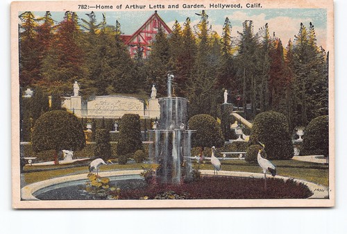 Home Arthur Letts & Garden Hollywood California CA WB Postcard Vtg ...