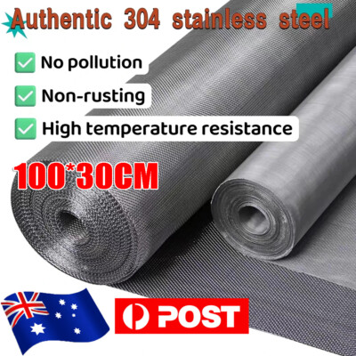 30x1m STAINLESS STEEL INSECT FLYWIRE DOOR WINDOW FLY SCREEN NET MESH ...