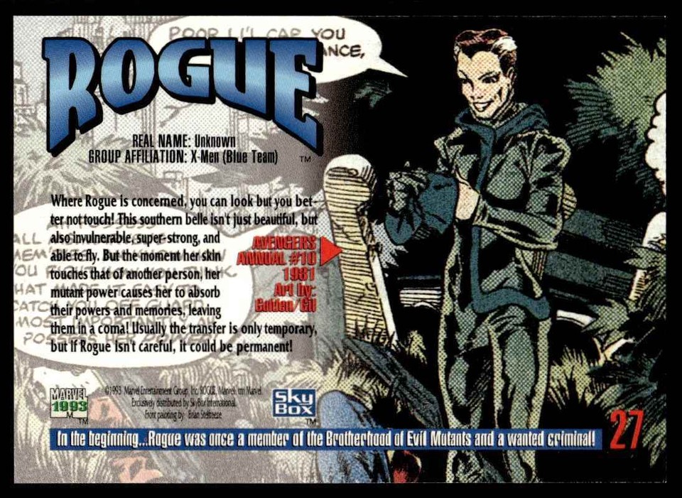 1993-94 Skybox Marvel Masterpieces Rogue #27 | eBay