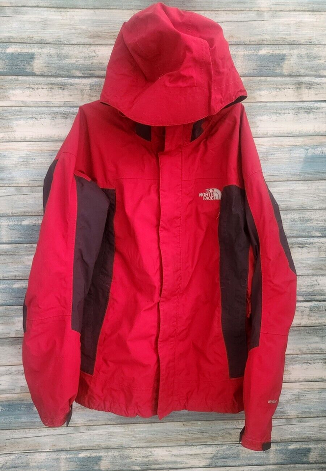 North Face Jacket Red Hyvent Waterproof Hyvent Shell Only-Mens Small | eBay
