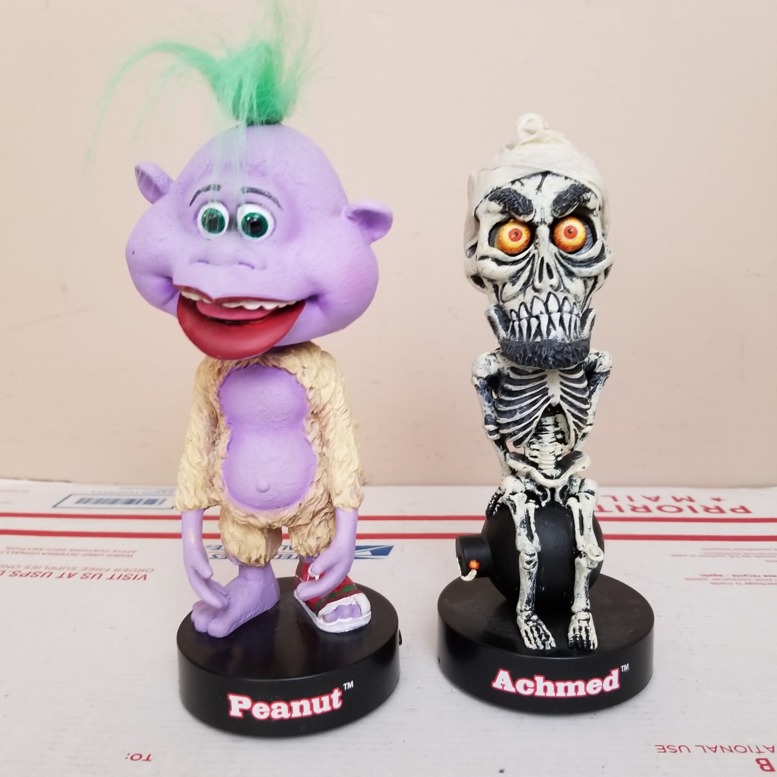 Jeff Dunham Headknocker Talking Bobbleheads Achmed Peanut NECA Lot of 2 ...