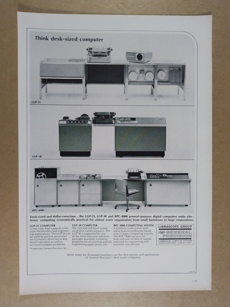 1964 Librascope LGB-21 LGP-30 RPC-4000 Computers vintage print Ad | eBay