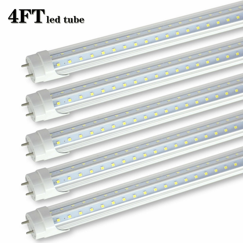 4/Pack T8 V Shape 2ft 3ft 4ft 5ft 6ft LED Tube Bulb 32W 6500K G13 LED ...