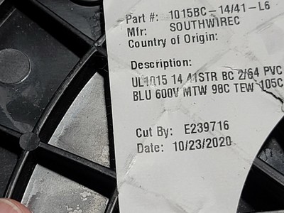 Southwire #14awg 41x30 Stranded BC-5W2 Hook-up Wire Cable 600V Light ...