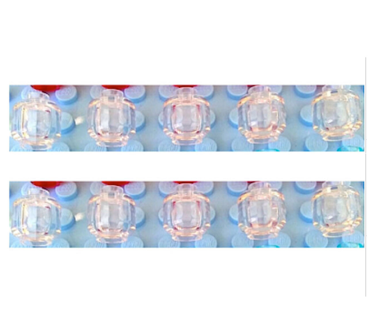 LEGO Minifigure Heads Trans Clear Trans Light Blue Lamp Light Globe ...