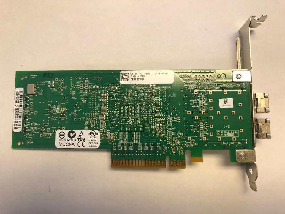 Dell Qlogic QLE2562-DEL Dual-Port 8GB Fibre Channel HBA 6T94G w/ SFPs ...