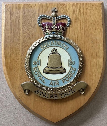 Old RAF Royal Air Force Station 80 Squadron Crest Shield Plaque vz ...