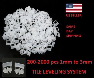 200-2000X Clip Tile Leveling System Kit Floor Wall 1-3mm Tile Spacer ...