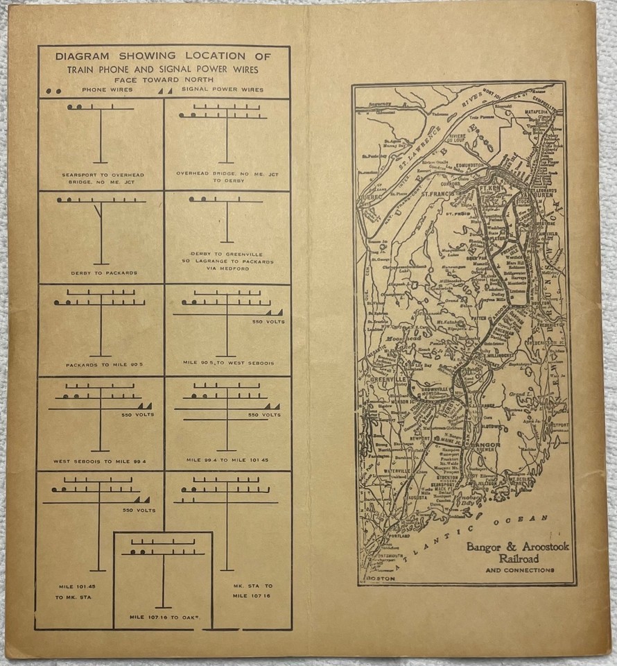 Bangor and Aroostook Railroad, Employee Timetable No 176, May 1, 1950 ...