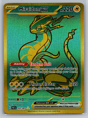 Miraidon ex Gold Holo Hyper Rare 243/091 Paldean Fates Pokemon TCG NM ...