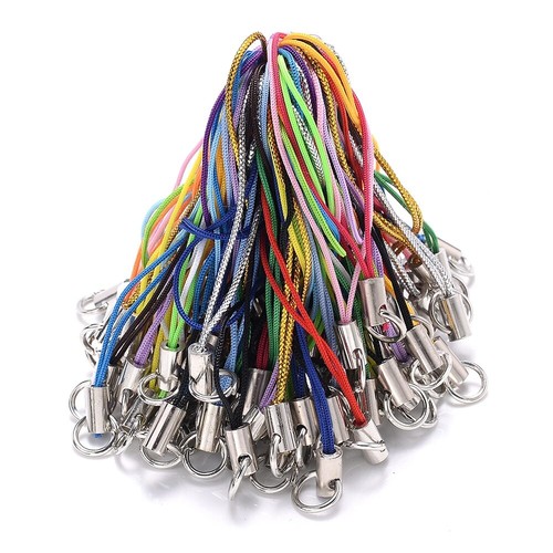 2000pcs Mix Polyester Jump Ring Lanyard Rope Keychain Pendant Handmade ...