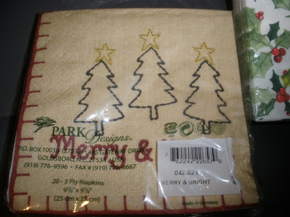 NEW Holiday Christmas Beverage Napkin Packages 2 Packs Each (YOU CHOOSE ...
