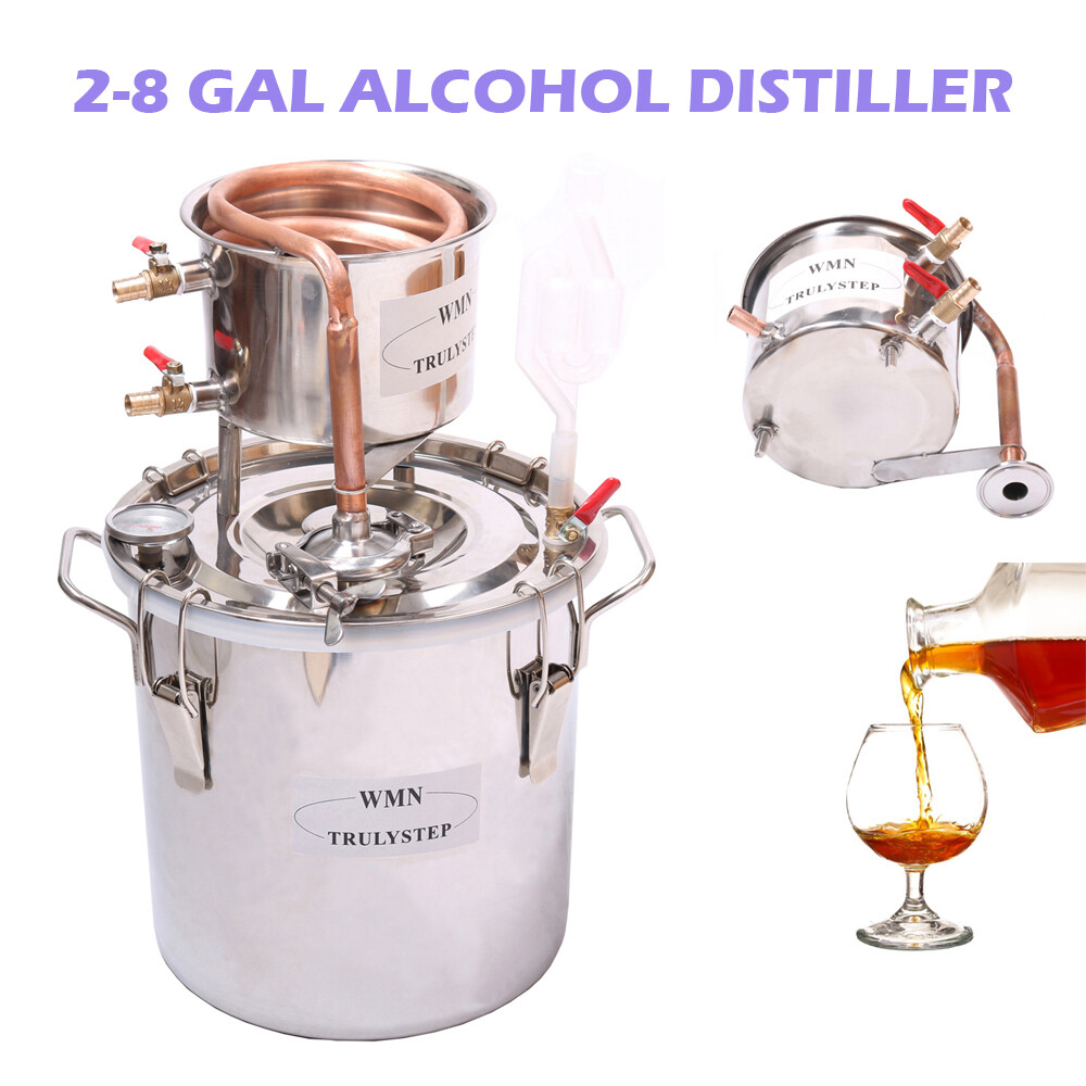 2-8 Gal Alcohol Distiller Essential Oil Water Condenser for Moonshine ...