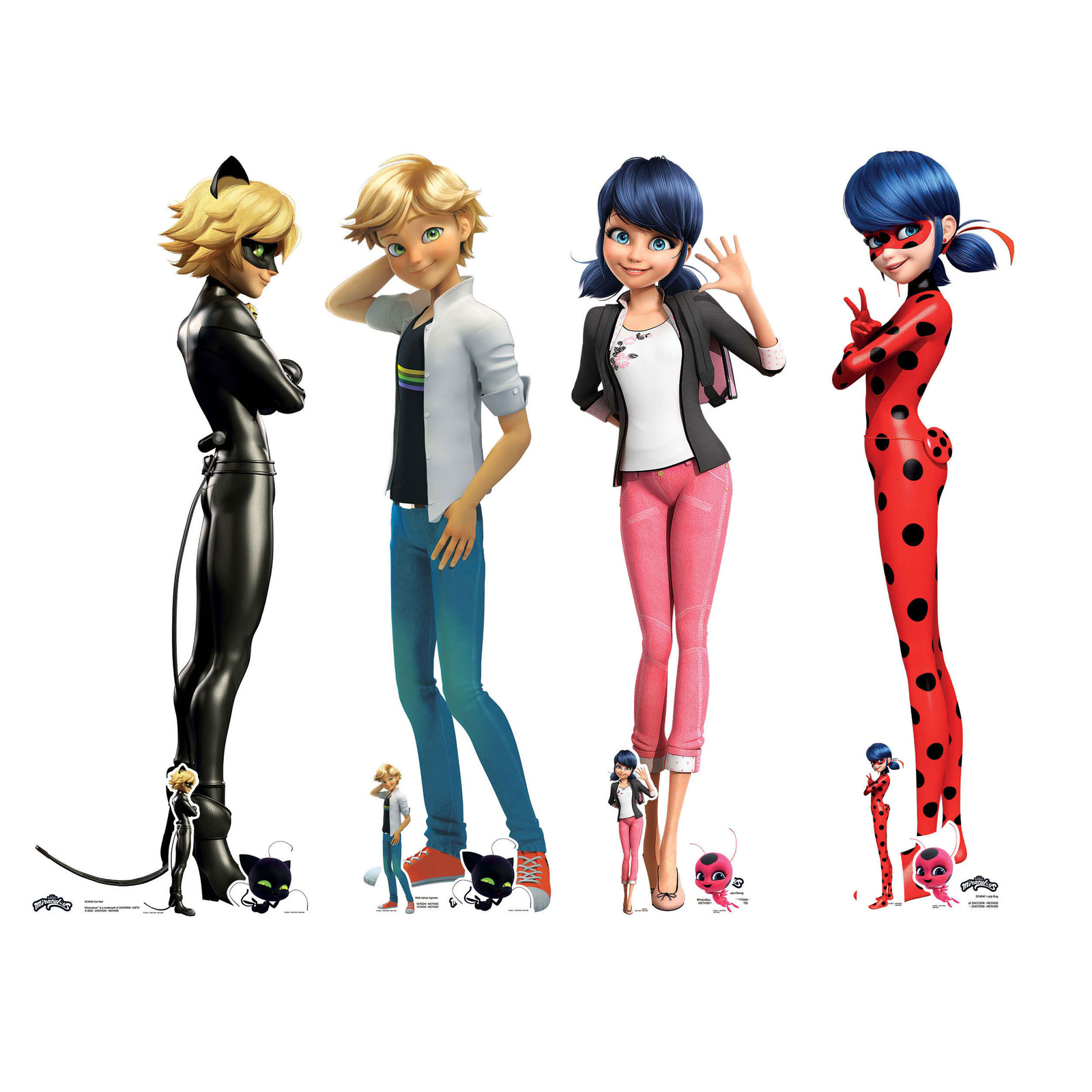 Ladybug and Cat Noir Miraculous Official Cardboard Cutouts Set of 4 ...