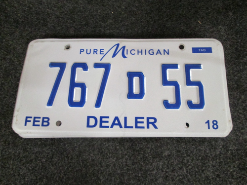 2018 Michigan Dealer License Plate. # 767 D 55. | eBay