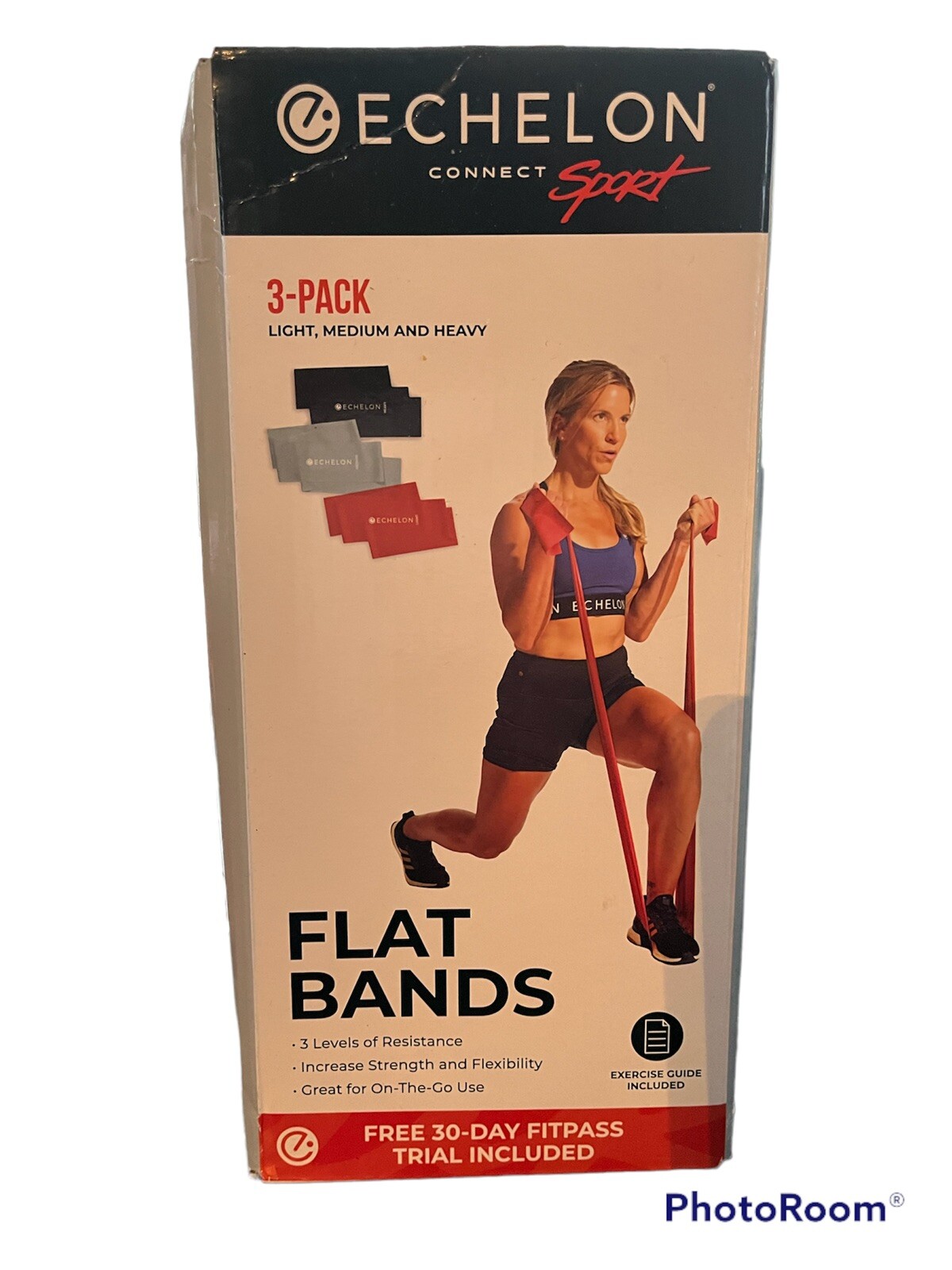 ECHELON Flat Bands, 3 pack (Light, Medium, Heavy) Workout Resistance ...